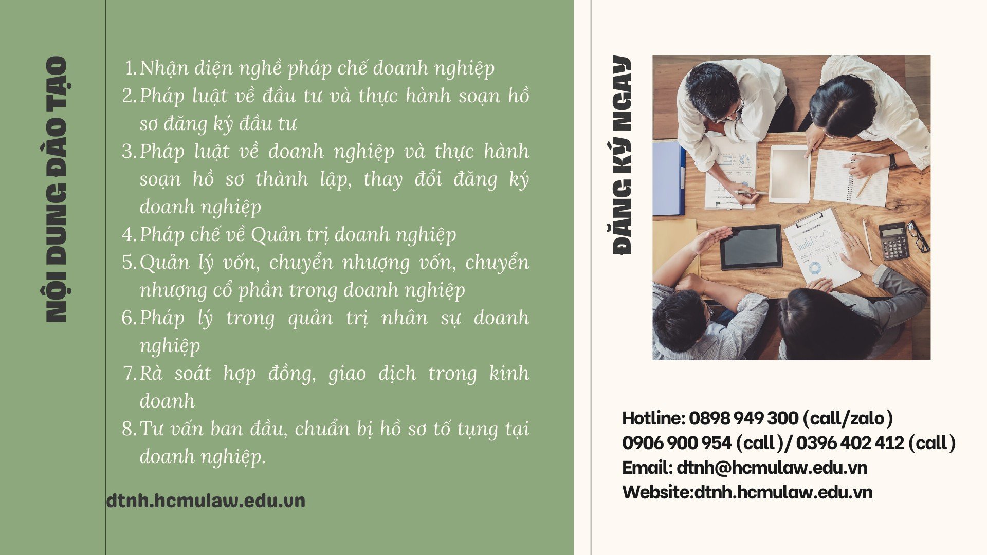 Trung tâm Đào tạo ngắn hạn chiêu sinh khóa học "Thực hành nghề pháp chế doanh nghiệp"